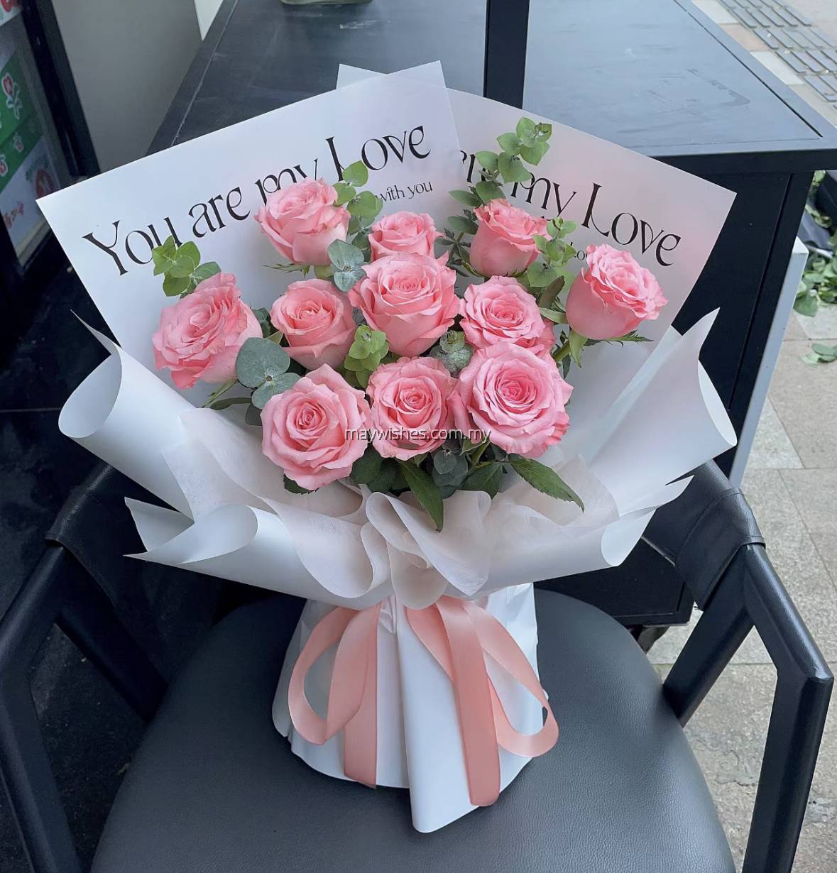 Pink Roses Hand Bouquet