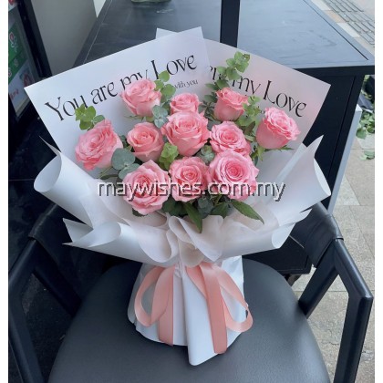 Pink Roses Hand Bouquet